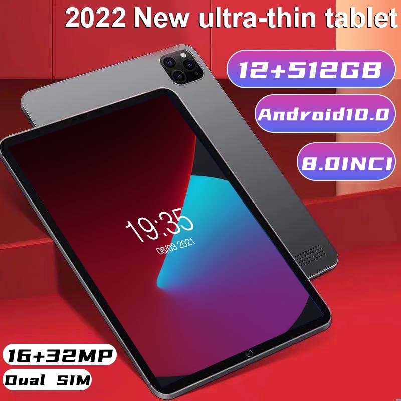 Jual Android10.0 Tablet 12+512GB Tablet WIFI Dual SIM 16+32MP Gaming Tablet 5G Online Class ...