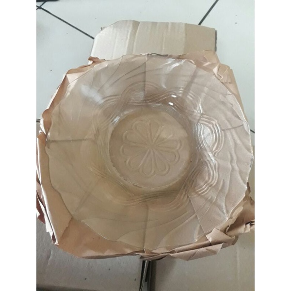 Jual Piring kaca bening beling piring makan lusinan free bubble ...