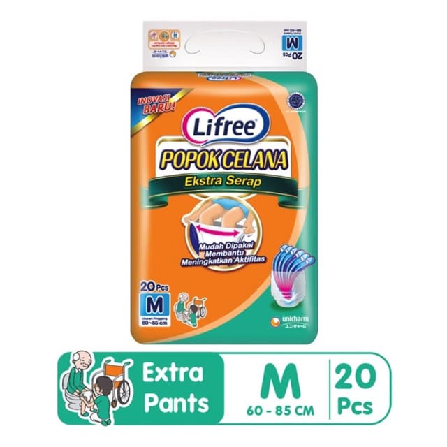 Jual Lifree Popok Celana Ekstra Serap Diaper Dewasa M10 / M20 (Warna Hijau) | Shopee Indonesia