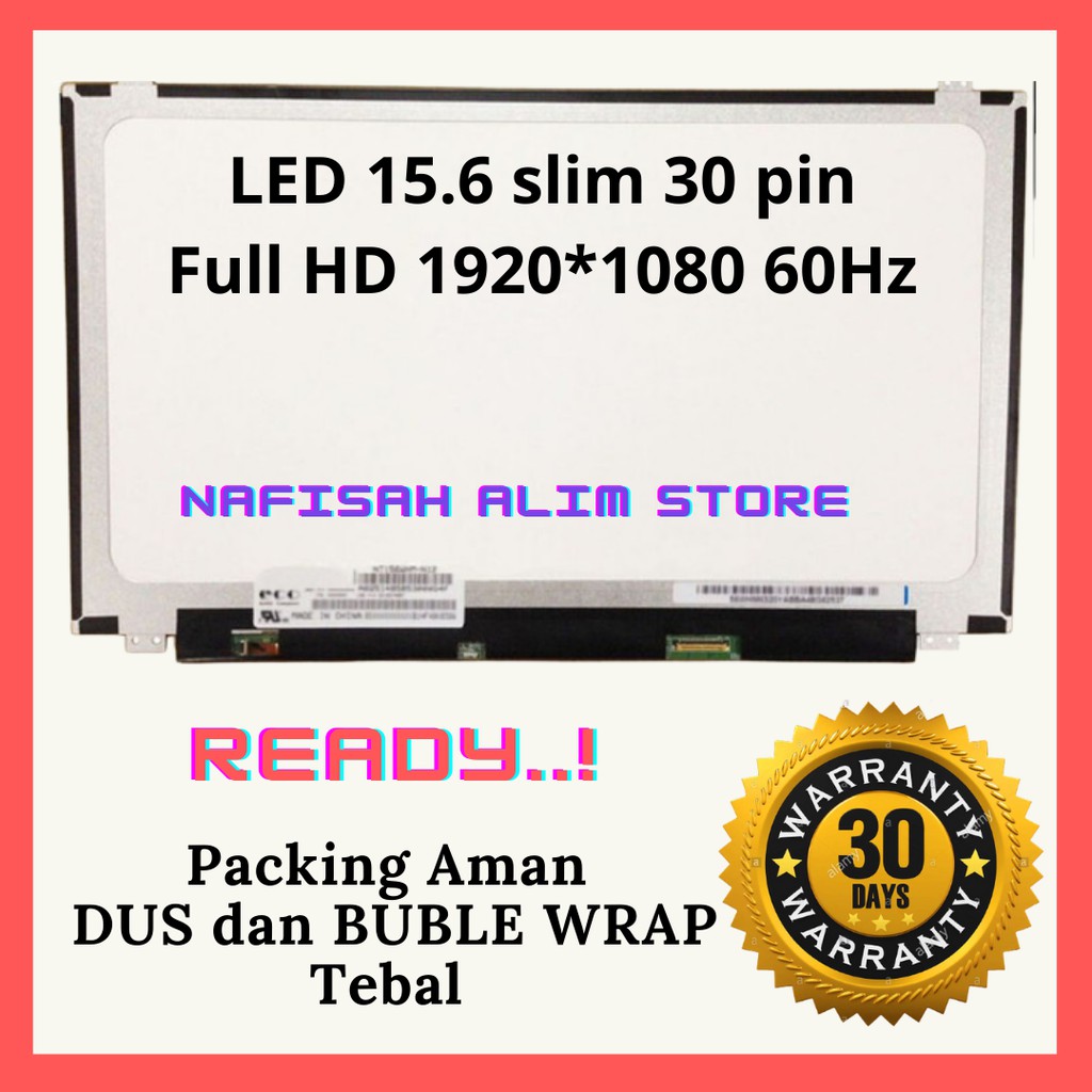 Jual LCD LED Laptop 15.6 Slim 30 pin Full HD Resolusi Tinggi | Shopee ...