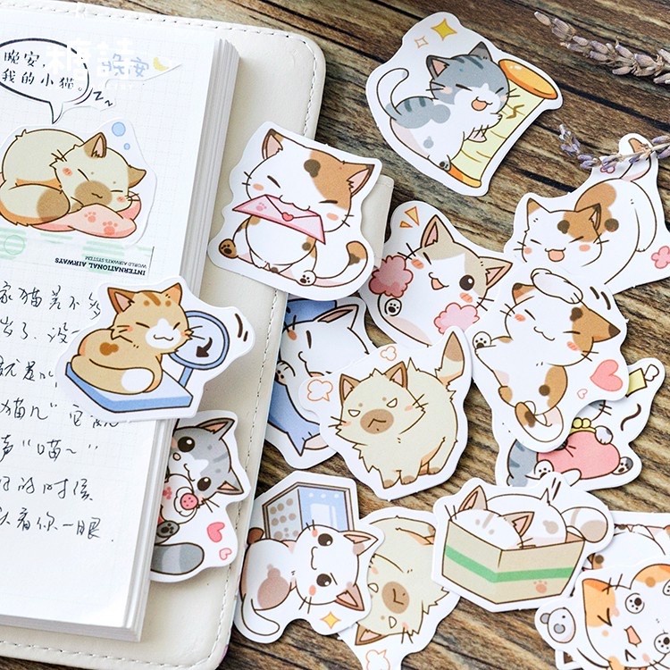 Jual 45 Pcs Sticker Kucing Pet Cute Animals Kawaii Stiker Dekorasi ...