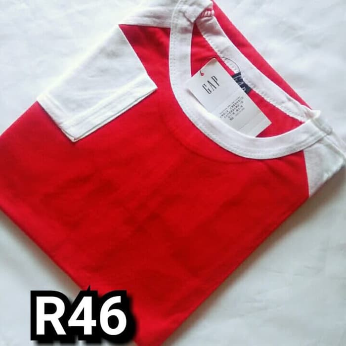 Jual Kaos raglan polos lengan panjang merah putih | Shopee Indonesia