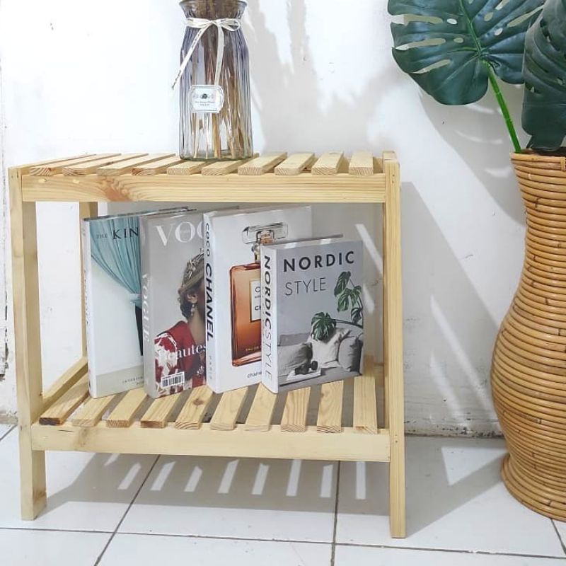 Jual RAK KAYU AESTHETIC / WOODEN SHELF / RAK KAYU KOREA | Shopee Indonesia