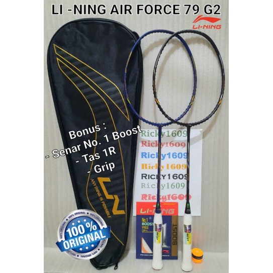 Jual RAKET BADMINTON LINING AIR FORCE 79 G2 - HIGH TENSION 30 LBS ...