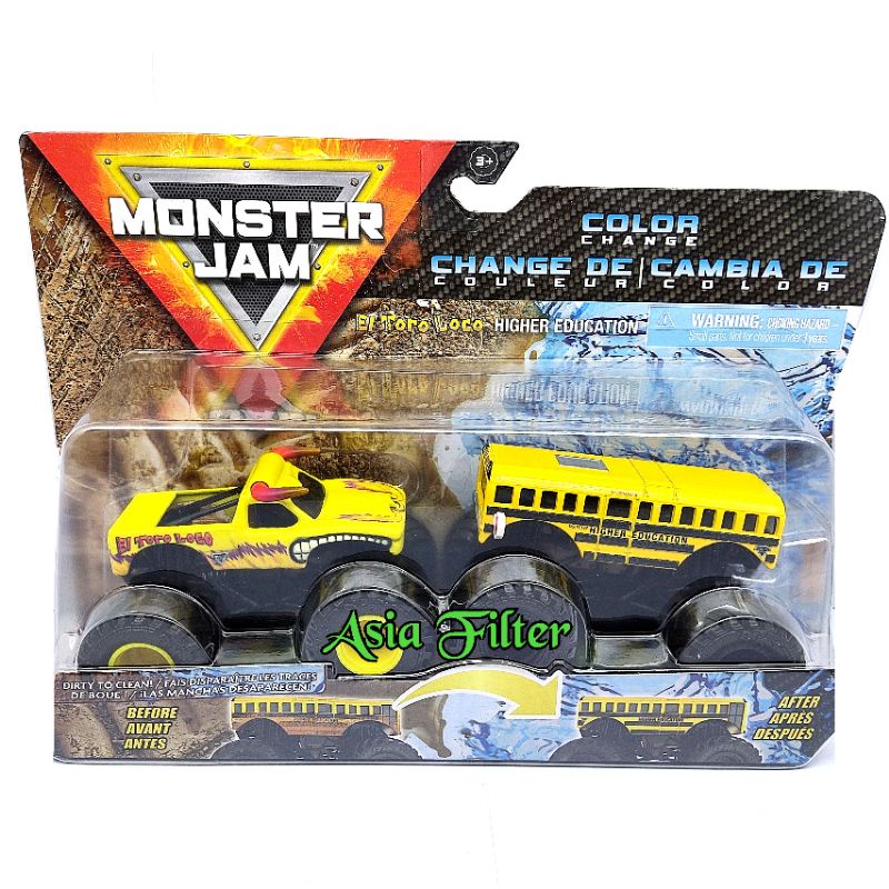 Jual Mobil MONSTER JAM COLOR CHANGE SPIN MASTER - El Toro Loco Bus ...