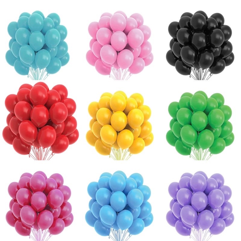 Jual balon 10 inch 1 pak isi 50 pcs / balon latex doff isi 50 buah ...