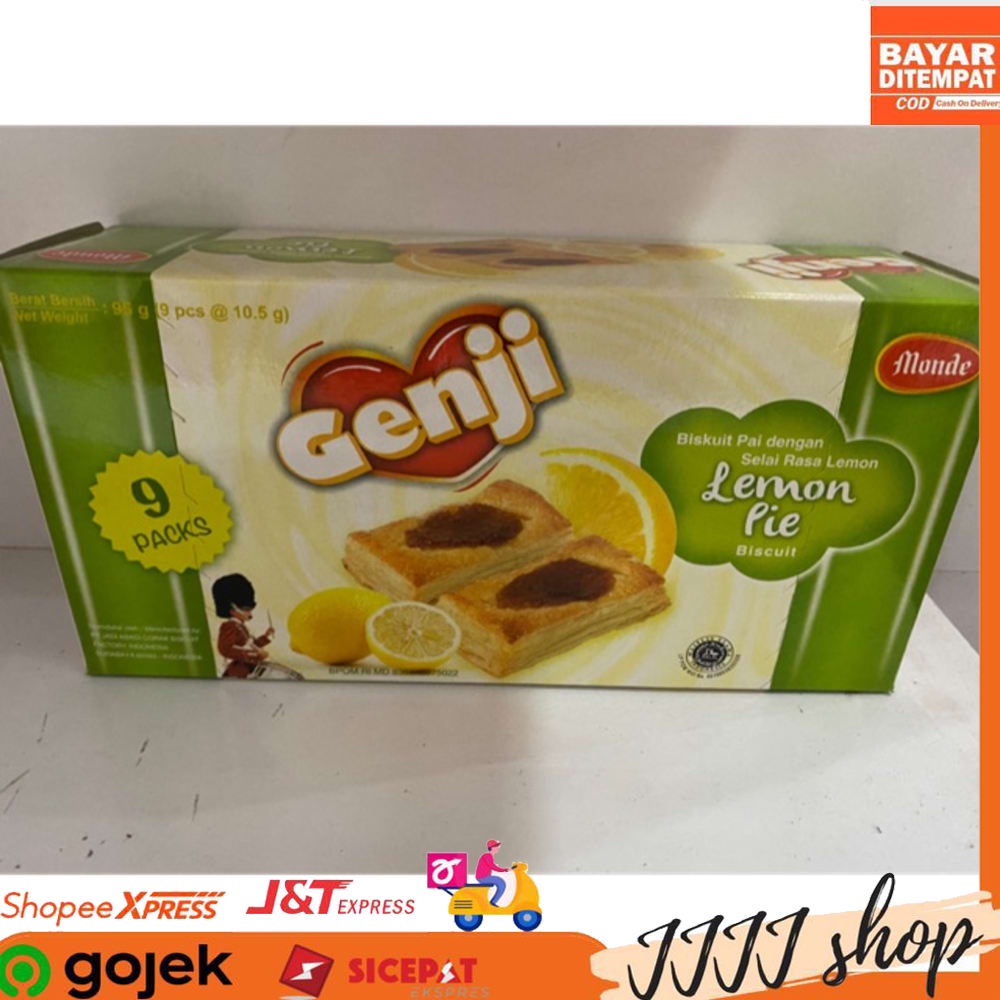 Jual Monde Lemon Pie Genji Biskuit Cemilan Snack Rasa Lemon Isi 9 pcs ...