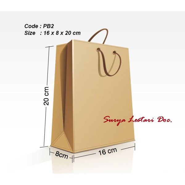 Jual Paperbag / Shopping bag / tas kertas kraft polos - ukuran 16 x 8 x ...