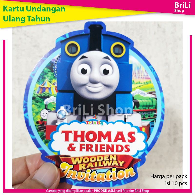 Jual Kartu Undangan Ulang Tahun Anak Karakter Kereta Thomas Pesta Ultah ...