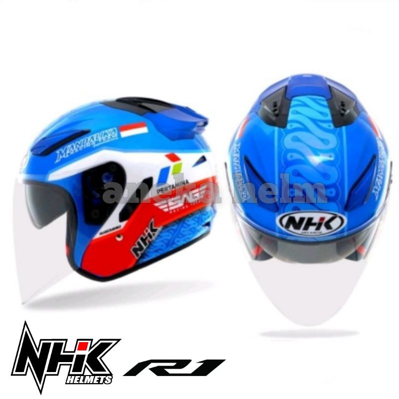 Jual helm NHK R1 GP edition mandalika blue md | Shopee Indonesia