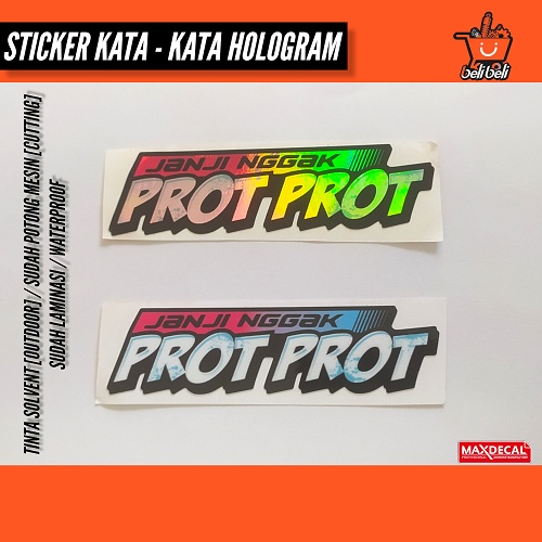 Jual stiker janji gak prot - prot / stiker kata - kata / stiker motor ...