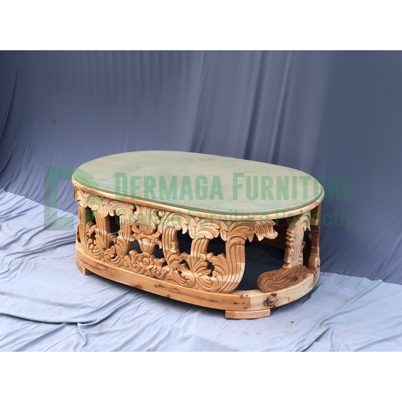 Jual MEJA TAMU OVAL JACKSON A KAYU MAHONI MDF SOFA KURSI PELAMINAN ...