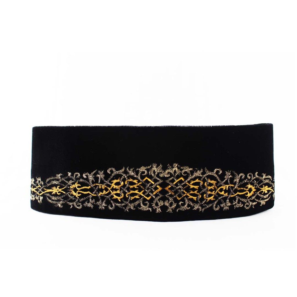 Jual Kopyah Awing Zavier Emas / Kopiah Peci Songkok Hitam - Oleh Oleh ...