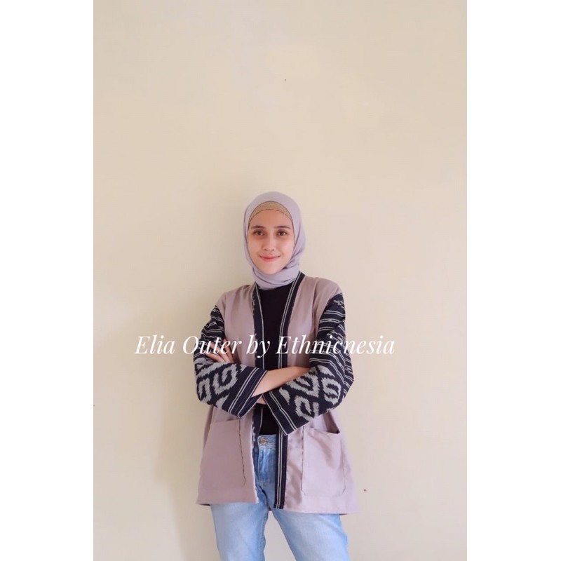 Jual Elia Outer/Batik Kampus/Tenun Kerja Wanita/Tenun OOTD/Outer Tenun ...
