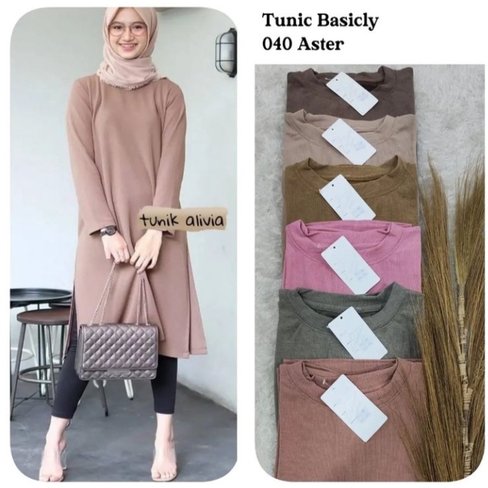 Jual Tunik knit aster import | Shopee Indonesia