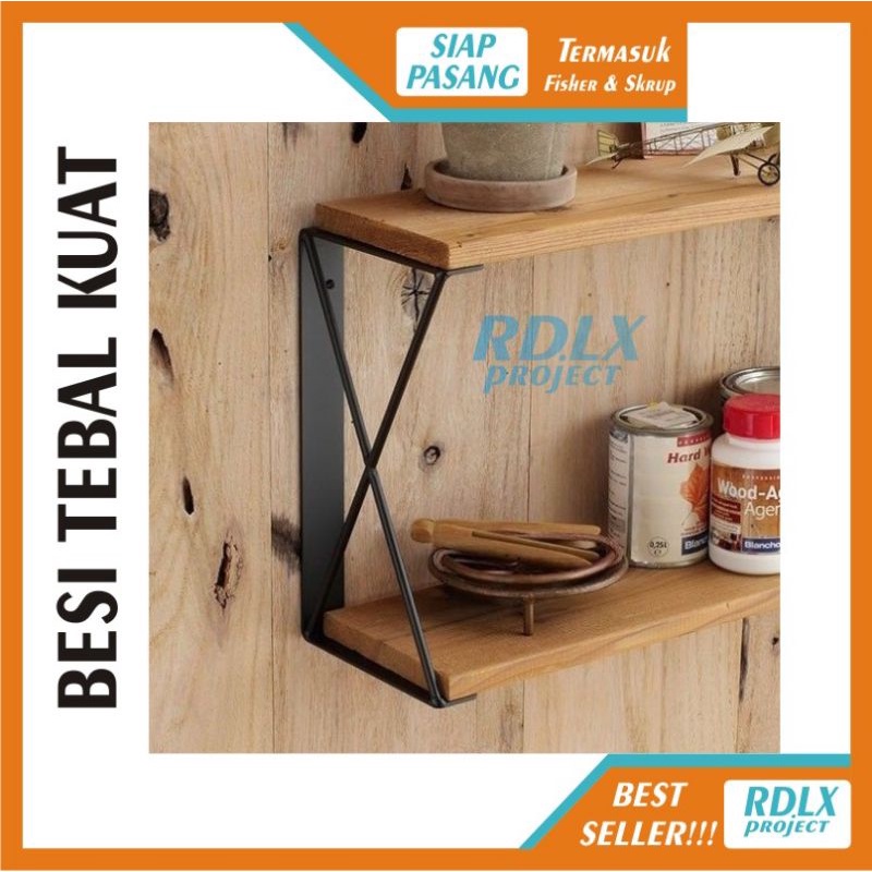 Jual 1Pcs Besi Penyangga Guninco Model 2 Ambalan Rak Dinding Rak Siku ...