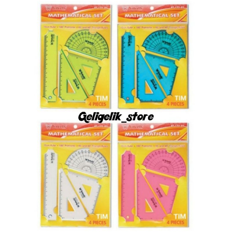Jual PENGGARIS SET BUTTERFLY BT-172-05 / GARISAN SEGITIGA BUSUR MISTAR ...