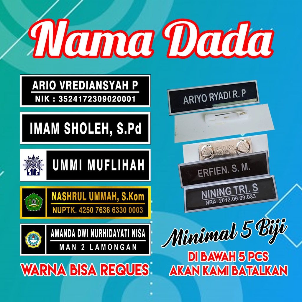 Jual Nama dada/name tag | Shopee Indonesia