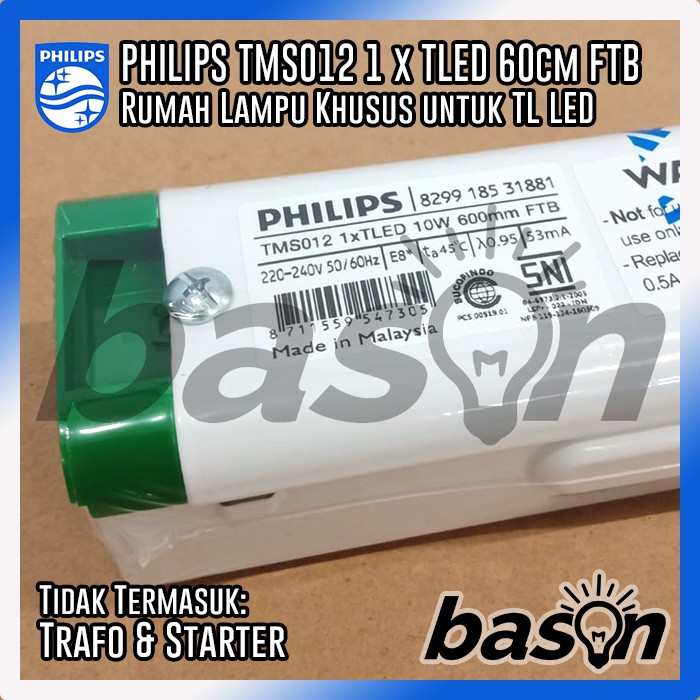 Jual PHILIPS TMS012 1xTLED 600mm FTB - Rumah Lampu 60cm untuk TL LED ...