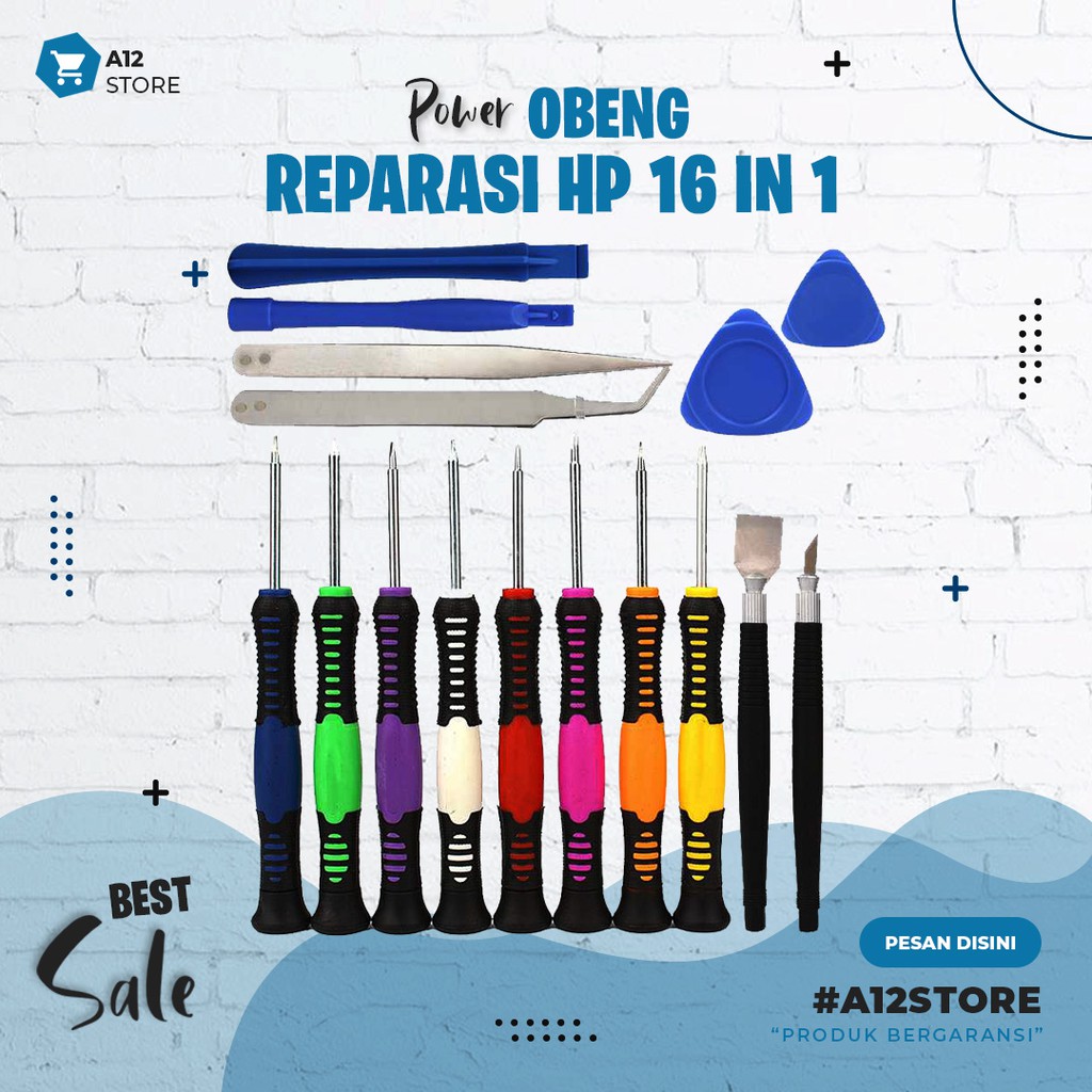 Jual Obeng Hp Set 16 in 1 Reparasi Smartphone Obeng Handphone | Shopee ...