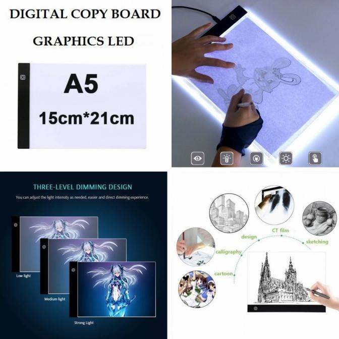 Jual Graphics LED Drawing Board A5 Size Dimming Backlight Papan Gambar ...