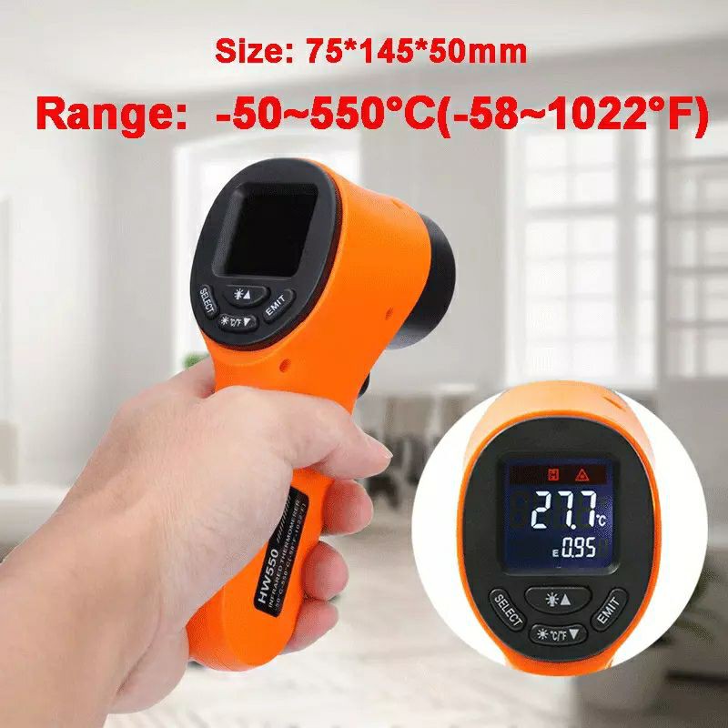 Jual Thermometer Infrared Infra Merah Thermogun IR Range Suhu -50 to ...