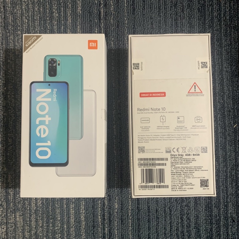 Jual DUS BOOK KARDUS BOX KARTON XIAOMI REDMI NOTE 10 ORIGINAL COPOTAN ...