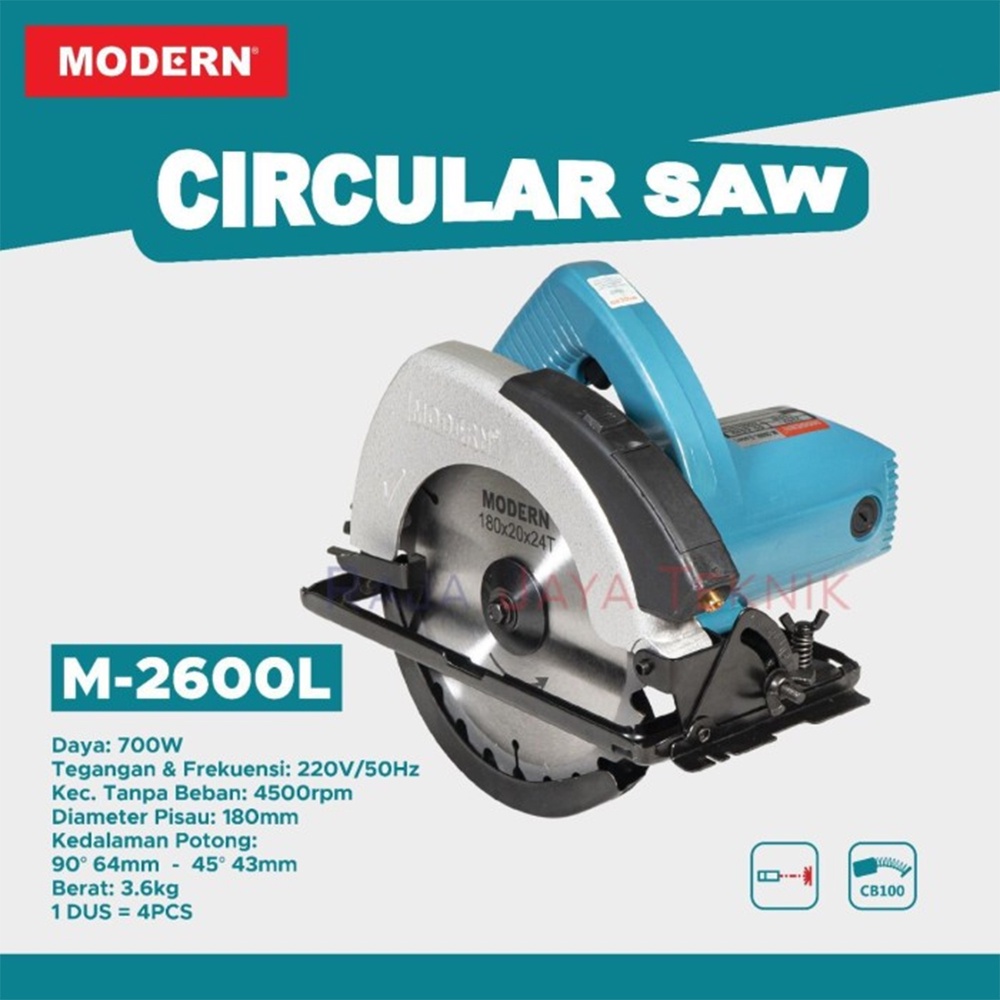 Jual MODERN M2600L Circular Saw 7 Inch Gergaji Listrik Circle Potong ...