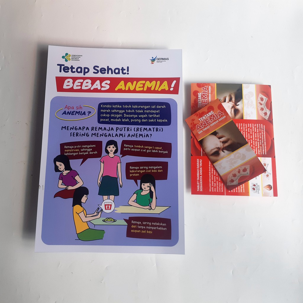 Jual Poster Kesehatan BONUS LEAFLET ANEMIA : Poster Anemia Remaja Putri ...