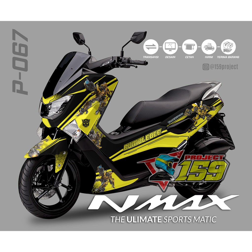 Jual Decal Stiker Motor NMAX 155 2015 - P-067 Bumblebee Transformers ...