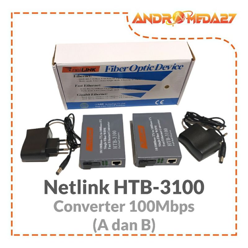 Jual Netlink Converter Fiber Optik HTB 3100 AB | Shopee Indonesia