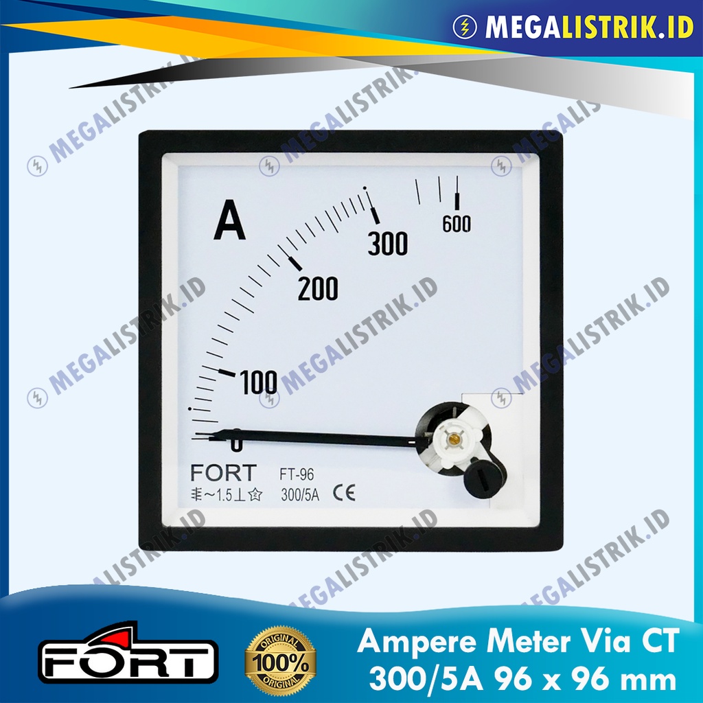 Jual FORT AMPERE METER 300/5A 96X96 / PANEL METER VIA CT 300A 96 X 96 ...