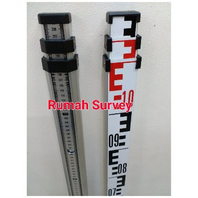 Jual RAMBU UKUR 3METER / BAK UKUR / LEVELLING STAFF + NIVO | Shopee ...
