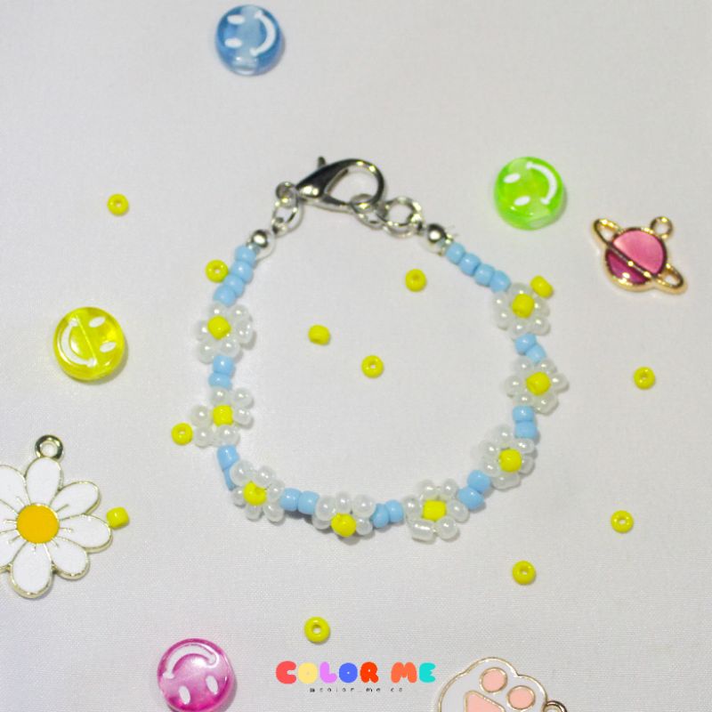 Jual Daisy Blue Bunga Biru Beads Bracelet Gelang Manik Kpop Idol ...