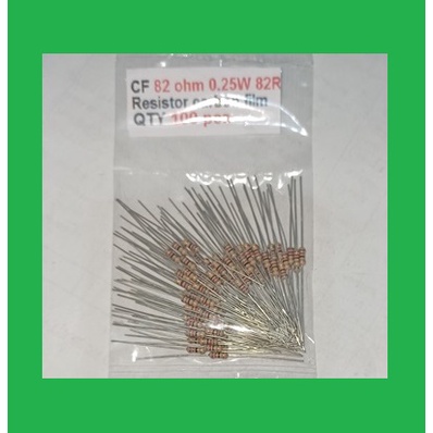 Jual QTY 100 pcs CF 82 ohm 0.25W 82R Resistor carbon film | Shopee ...