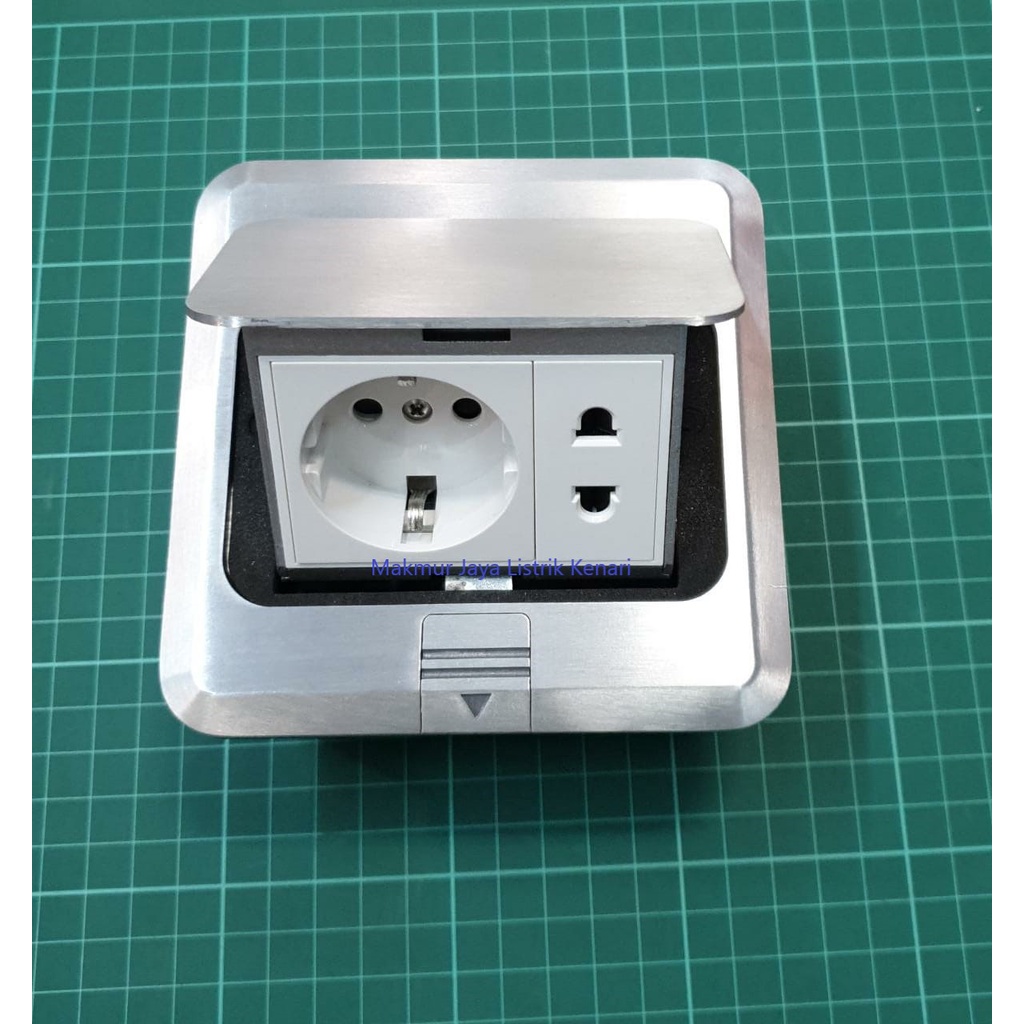 Jual Stop Kontak Lantai Tanam 3 Modul Flip Up isi Stopkontak ARDE EU ...