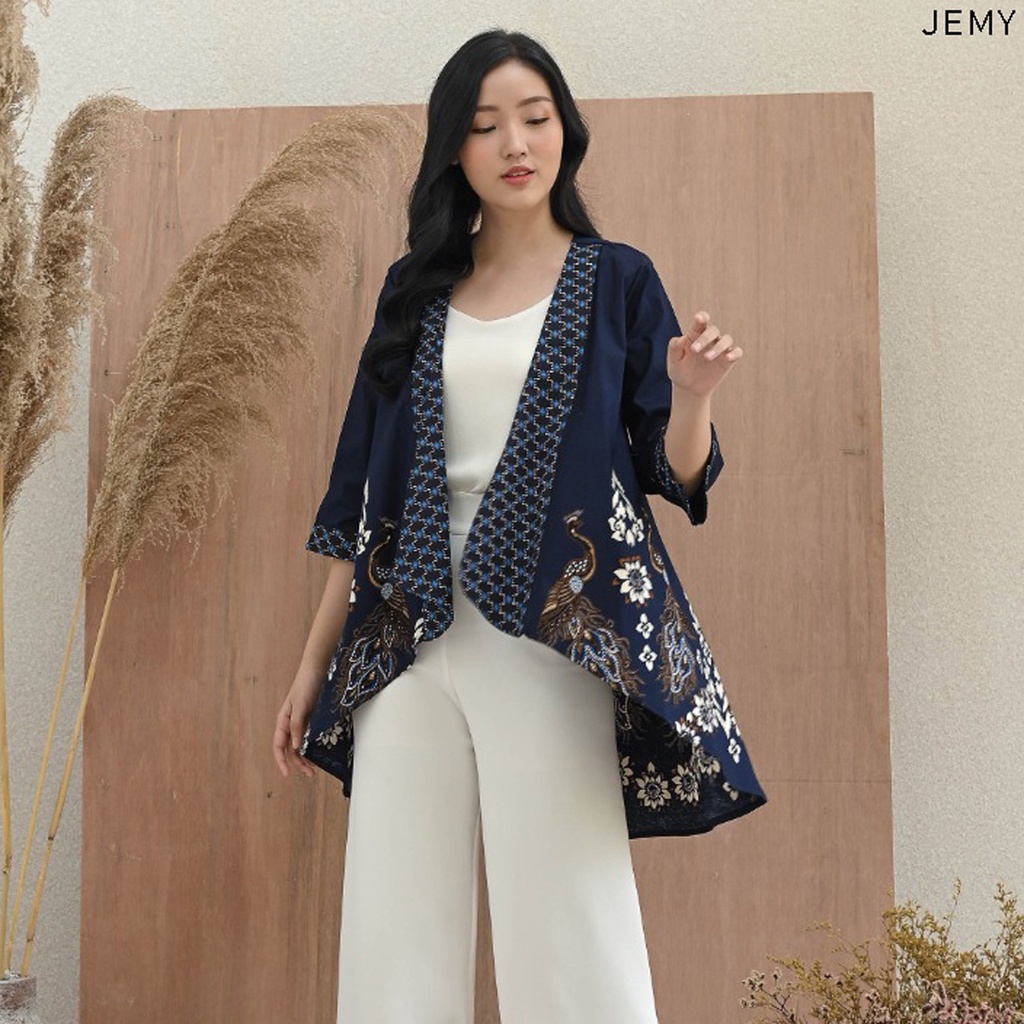 Jual Evercloth Jemy Outer Batik Wanita Luaran Batik Wanita Atasan Batik ...