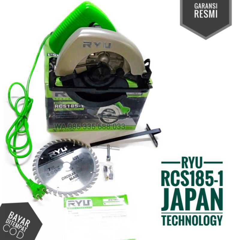 Jual Serkel kayu gergaji listrik Ryu RCS 185-1 185-2 Circular saw mesin ...