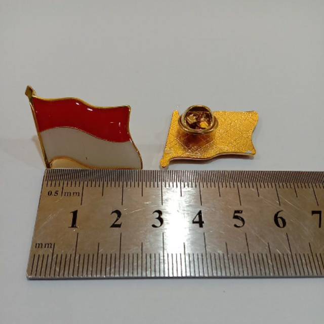 Jual Pin Bendera Merah Putih Indonesia Berkibar 2.5cm Paku Cor Logam ...