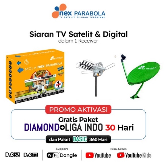 Jual Receiver Nex Parabola Combo kuning Receiver Parabola dan Set Top ...
