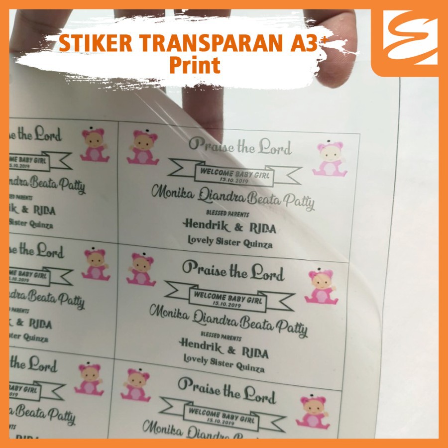 Jual Sticker Print A3+ Transparan Cetak Stiker Label Custom | Shopee ...