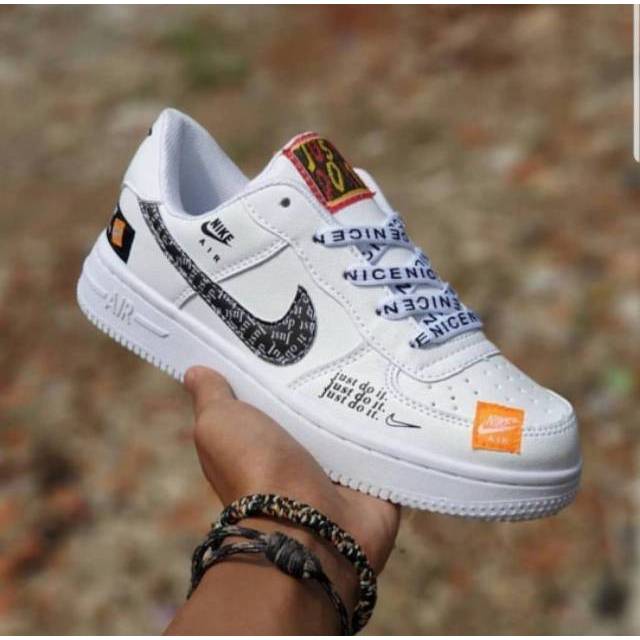 Jual NIKE AIR MIX FORCE 1 JUST DOIT ORIGINAL PREMIUM ( 36-40 ) | Shopee ...