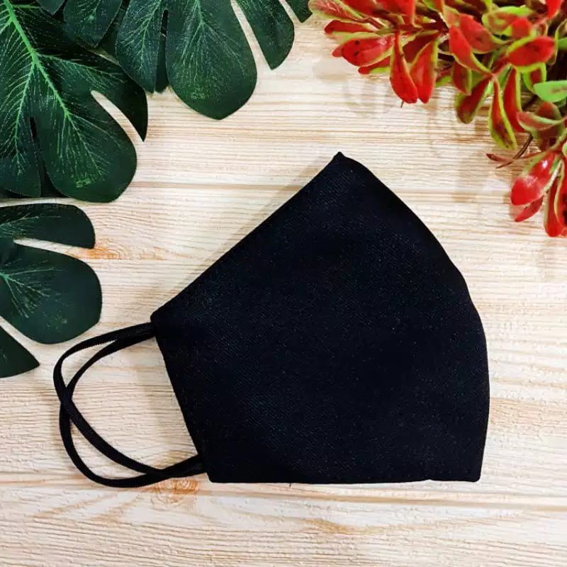 Jual MASKER KAIN HITAM POS 3PLY/3LAPIS | Shopee Indonesia