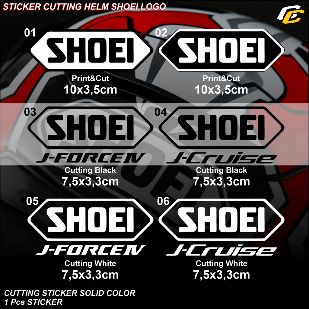 Jual STICKER STIKER LOGO HELM MOTOR SHOEI HALFACE FULLFACE J FORCE ARAI ...