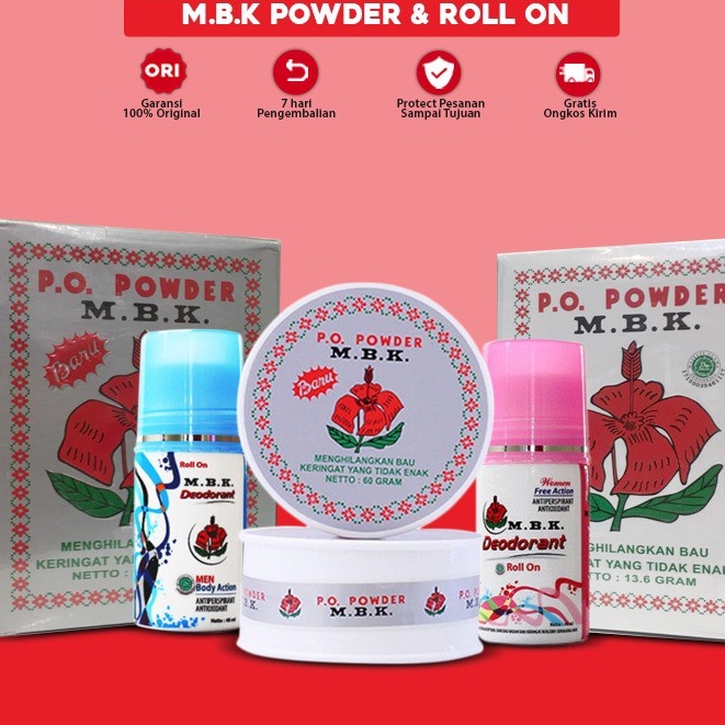 Jual Bedak MBK Box dan Roll On / Deodorant / Penghilang Bau Badan | Shopee Indonesia
