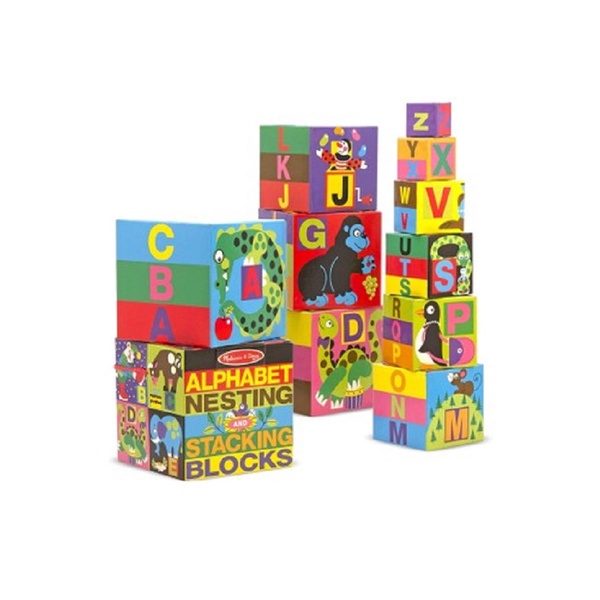 Jual BL - Melissa & Doug Alphabet Nesting and Stacking Blocks Edukasi ...