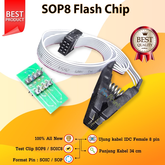 Jual SOP8 Flash Chip, IC Test Clip IC Eprom Eeprom BIOS ROM, Tools ...