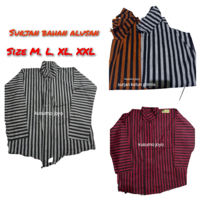 Jual Katun Primis Baju Kemeja Atasan Lurik Surjan Pria Laki-Laki Cowok Jumbo Dewasa / Kebaya ...