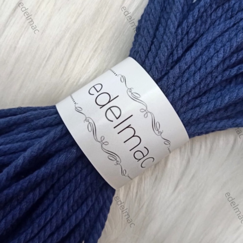 Jual Ecer 20m Tali Benang Katun Macrame 4mm Twist Biru | Blue | Shopee ...
