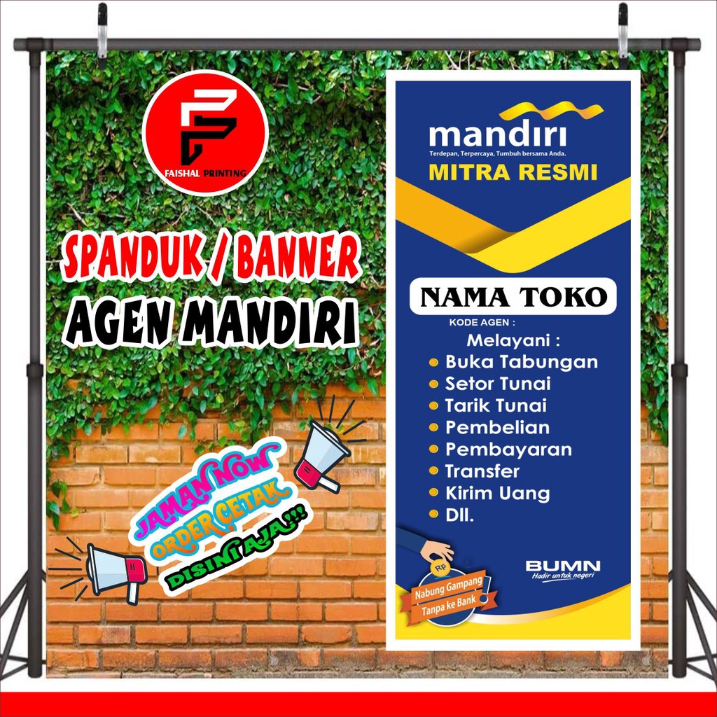 Jual Spanduk Agen mandiri banner mandiri Backdrop agen mandiri ukuran 0 ...